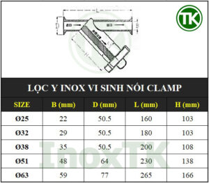 Y lọc vi sinh inox 316L Inox TK - Đơn vị cung cấp phụ kiện inox vi sinh ...